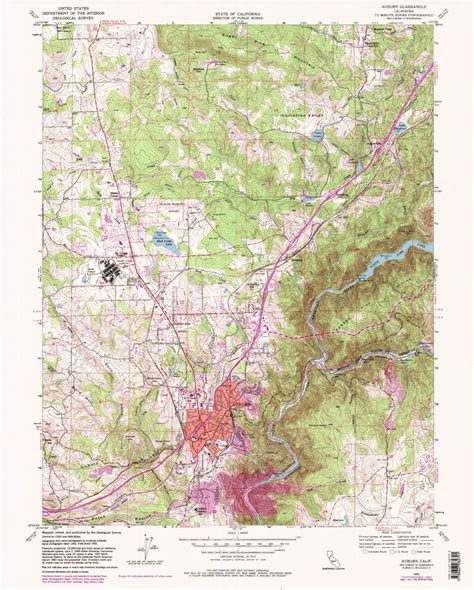 Classic Usgs Auburn California 7 5x7 5 Topo Map Mytopo Map Store