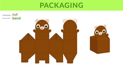 생일 달콤한 사탕 작은 선물을위한 귀여운 원숭이와 아기 샤워 생일을위한 사랑스러운 Diy 파티 호의 상자 인쇄 가능한 색상 구성표입니다 인쇄 잘라내기 접기 접착제 벡터 스톡