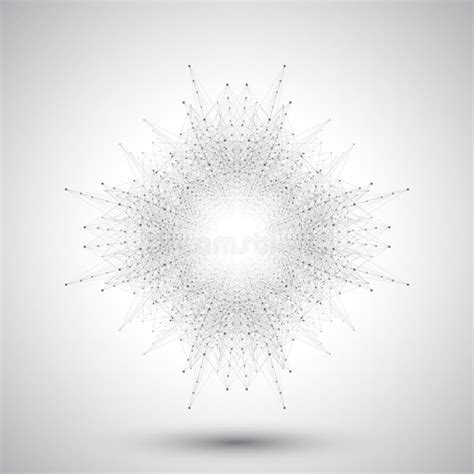 Geometric Abstract Grey Background With Connected Lines And Dots