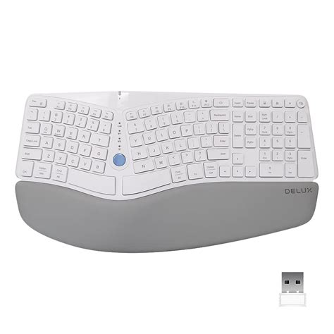 Mua Delux Wireless Ergonomic Split Keyboard With Palm Rest Against Carpal Tunnel Multi Device