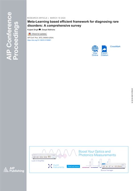 Pdf Meta Learning Based Efficient Framework For Diagnosing Rare