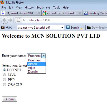 Working With Radiobutton And Dropdownlist In Asp Net Mvc