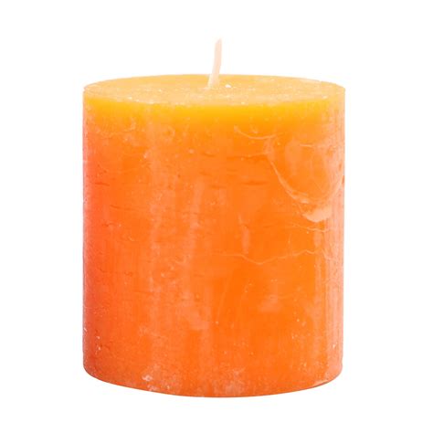 Циліндрична свічка Candlesense Decor Rustic Помаранчева, діаметр 7 см ...