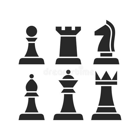 Chess Pieces Set Continuous Art Line Vector Illustration Stock Vector