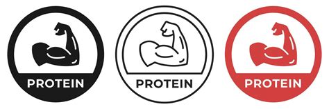 High Protein Icon Whey Protein Fitness Logo Badge Symbol Stamp Or