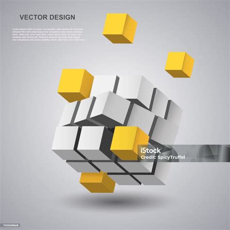 추상적인 3d 큐브 배경 블록 빌딩 기술 비즈니스 프리젠 테이션 및 미래 지향적 인 상자 입방 조성물 기하학적 원근감 모양 정사각형 렌더링 양식입니다 벡터 개념 퍼즐큐브에