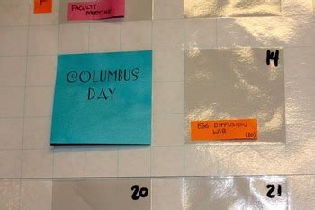 Calendar Post It Note Weekdays And Holidays To Print By Funderstanding