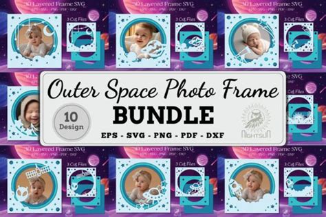 Outer Space Photo Frame Bundle Graphic By NightSun Creative Fabrica