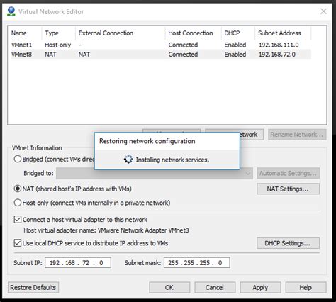 No Bridged Adapters In VMware Workstation Vswitchzero
