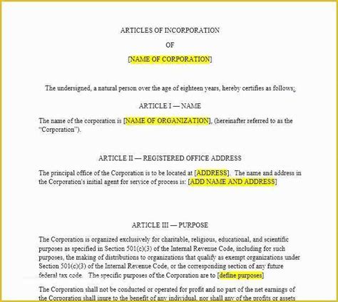 60 Free Articles Of Organization Template Heritagechristiancollege