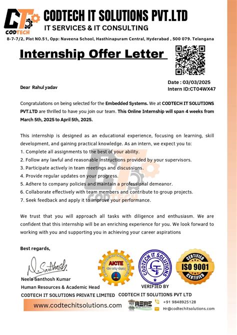 embeddedsystems internship codetechindia careerdevelopment… rahul