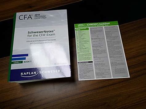 CFA Level Kaplan Schweser Notes Books Practice Exam Vol QuickSheet By Kaplan