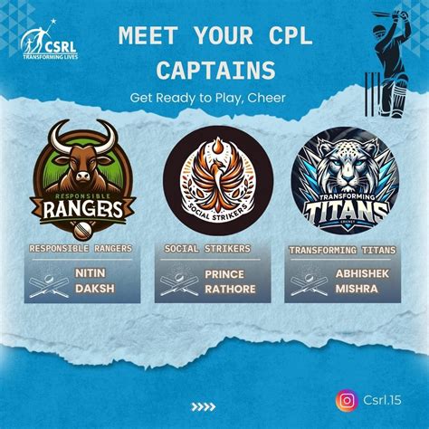 Csrl Csrlsuper30 Csrlpremierleague Meetthecaptains Cricketwithheart Csrl
