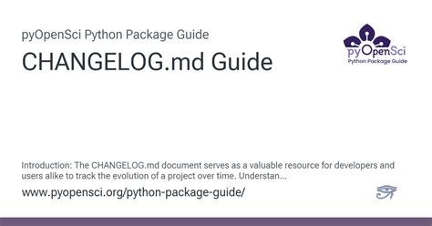 CHANGELOG Md Guide Python Packaging Guide