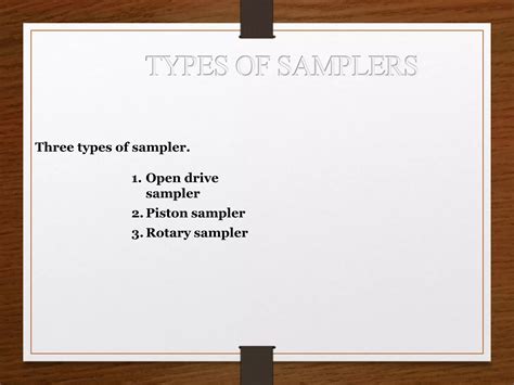 sampler open drive sampler piston sampler rotary sampler pdf