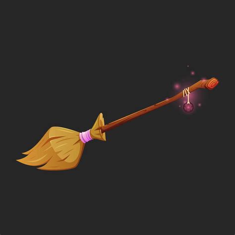 Cartoon Witchs Broom A Magic Broom Halloween 11828895 Vector Art At