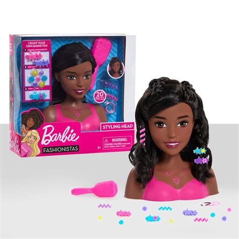 Barbie Fashionistas 8 Inch Styling Head Black Hair 20 Pieces Barbie