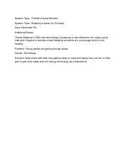 Problem Cause Solution Speech Docx Speech Type Problem Cause Solution Speech Topic Sleeping