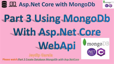 Part Using MongoDb With Asp Net Core WebApi By Jaydip Garala YouTube