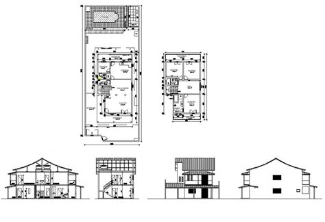 Housing Building Structure Detail Plan Elevation And Section Layout File In Dwg Format