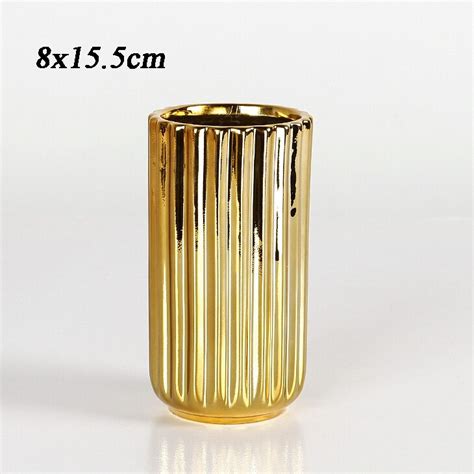 Flower Vases Ceramic Gold Plating Ceramic Vase Flo Grandado