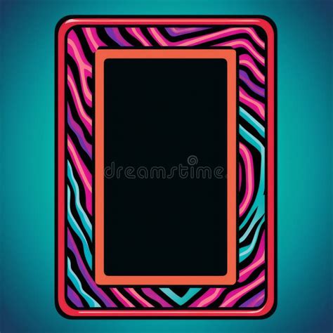 A Colorful Frame With A Zebra Print On It Stock Illustration
