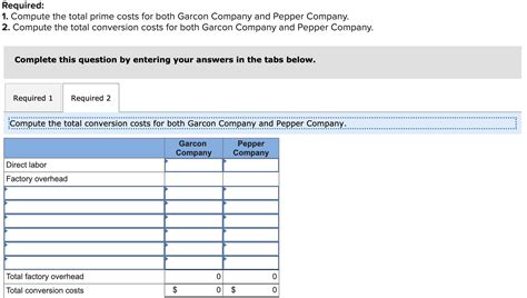 solved required 1 compute the total prime costs for