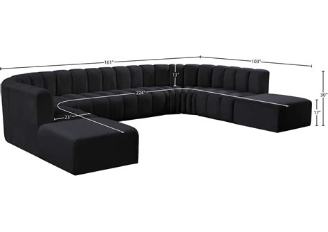 Arc Black Velvet Modular Sofa