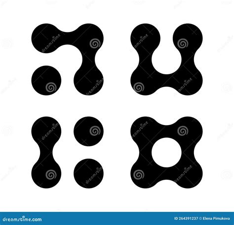 Connected Dots Icon Circles Pattern Sign Integration Symbol Abstract