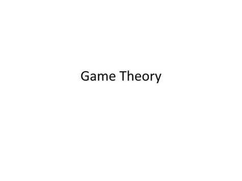 Game Theory Operation Research Ppt