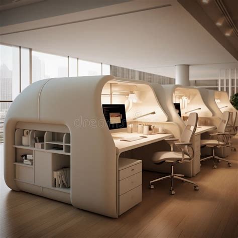 Ai Generated Illustration Of A Contemporary Office Workspace Stock