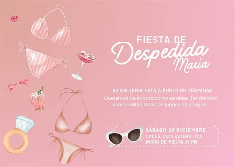 Plantillas De Tarjetas Para Despedida De Soltera Gratis Para