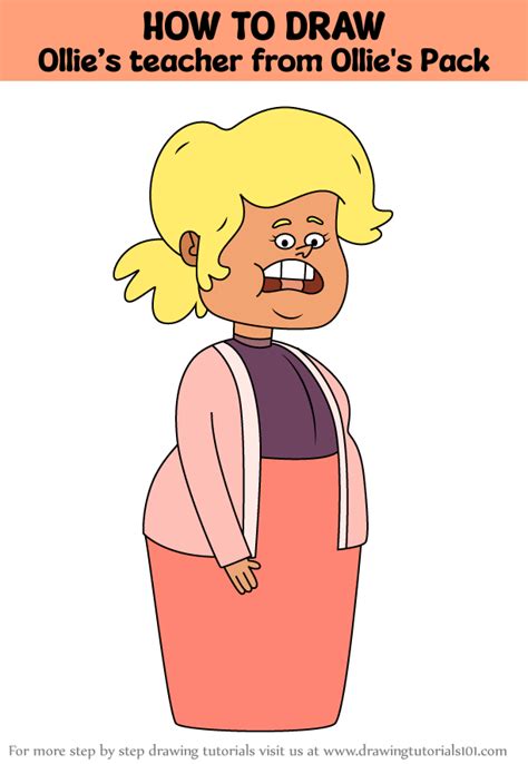 How To Draw Ollies Teacher From Ollie S Pack Ollie S Pack Step By Step DrawingTutorials101 Com