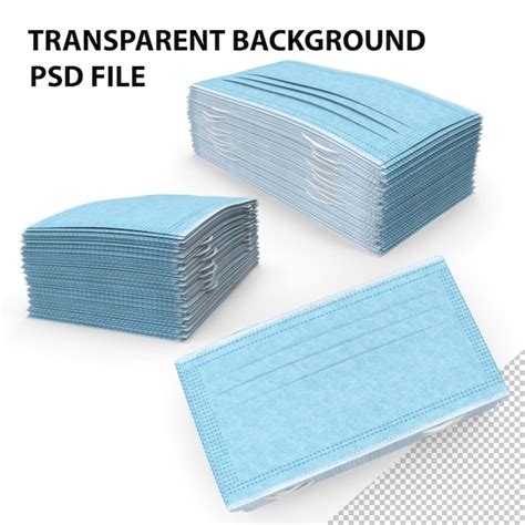 premium psd stack of medical face mask png