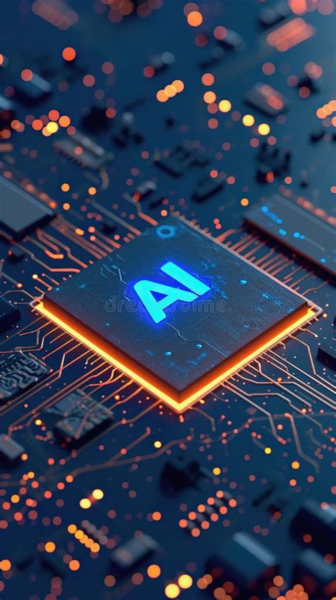 Artificial Intelligence Microchip Microprocessor With Ai Technology Stock Image Image Of
