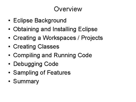 Software Construction Lab Introduction To Eclipse Introduction