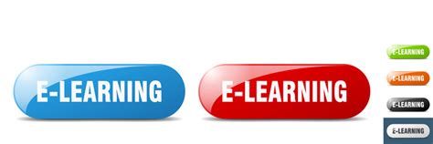 e learning button rounded orange sign royalty free vector