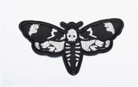 Moth Skull Embroidered Iron On Patch Ebay