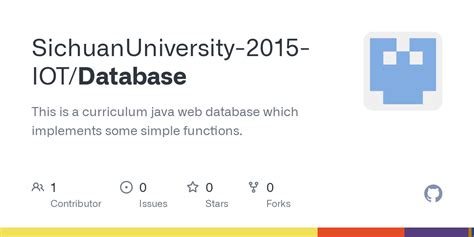 GitHub SichuanUniversity IOT Database This Is A Curriculum Java Web Database Which