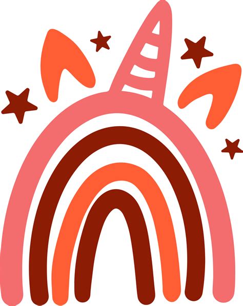 Cute Boho Rainbow Doodle 43198374 Png