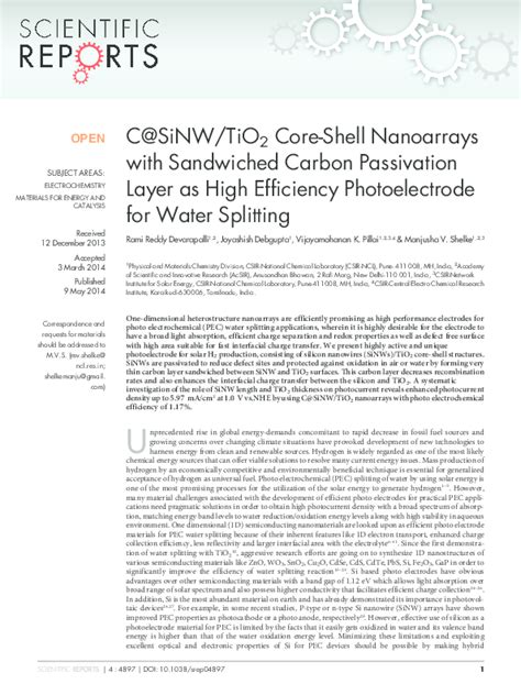 Pdf Csinwtio2 Core Shell Nanoarrays With Sandwiched Carbon