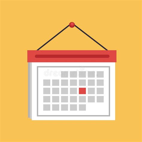 Flat Style Of Calendar Vector On Yellow Background Stock Illustration