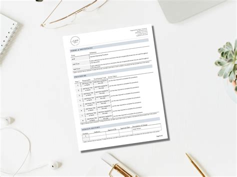 Standard Operating Procedure Template SOP Template MS Word Etsy Australia