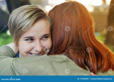 Lgbt Women Young Lesbian Couple Walking In The Park Together Delicate