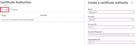 how to add integrate digicert certificate authority in azure key vault