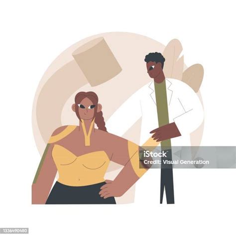 추상적 개념 벡터 일러스트레이션을 테이핑하는 운동학 근육 서포트 테이프에 대한 스톡 벡터 아트 및 기타 이미지 근육 서포트 테이프 영화 촬영 개념 Istock