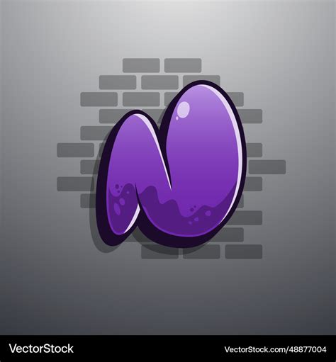 Letter N Graffiti Alphabet Bubble Royalty Free Vector Image