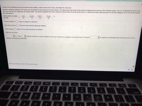 Solved Conduct The Hypothesis Test And Provide The Test