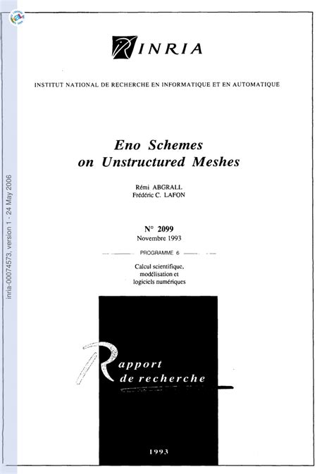 Pdf Eno Schemes On Unstructured Meshes