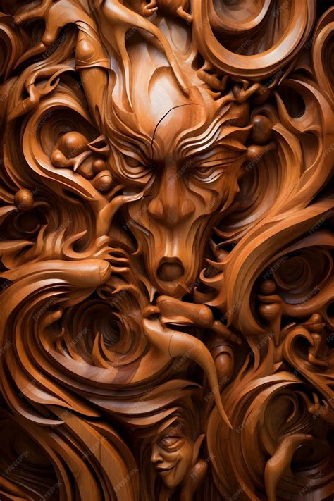 Premium Photo Abstract Wood Pattern Carving
